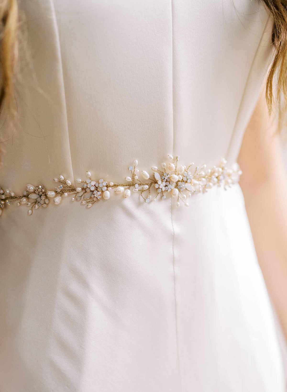 Bridal Sashes - Crystal sashes, silk flower sashes