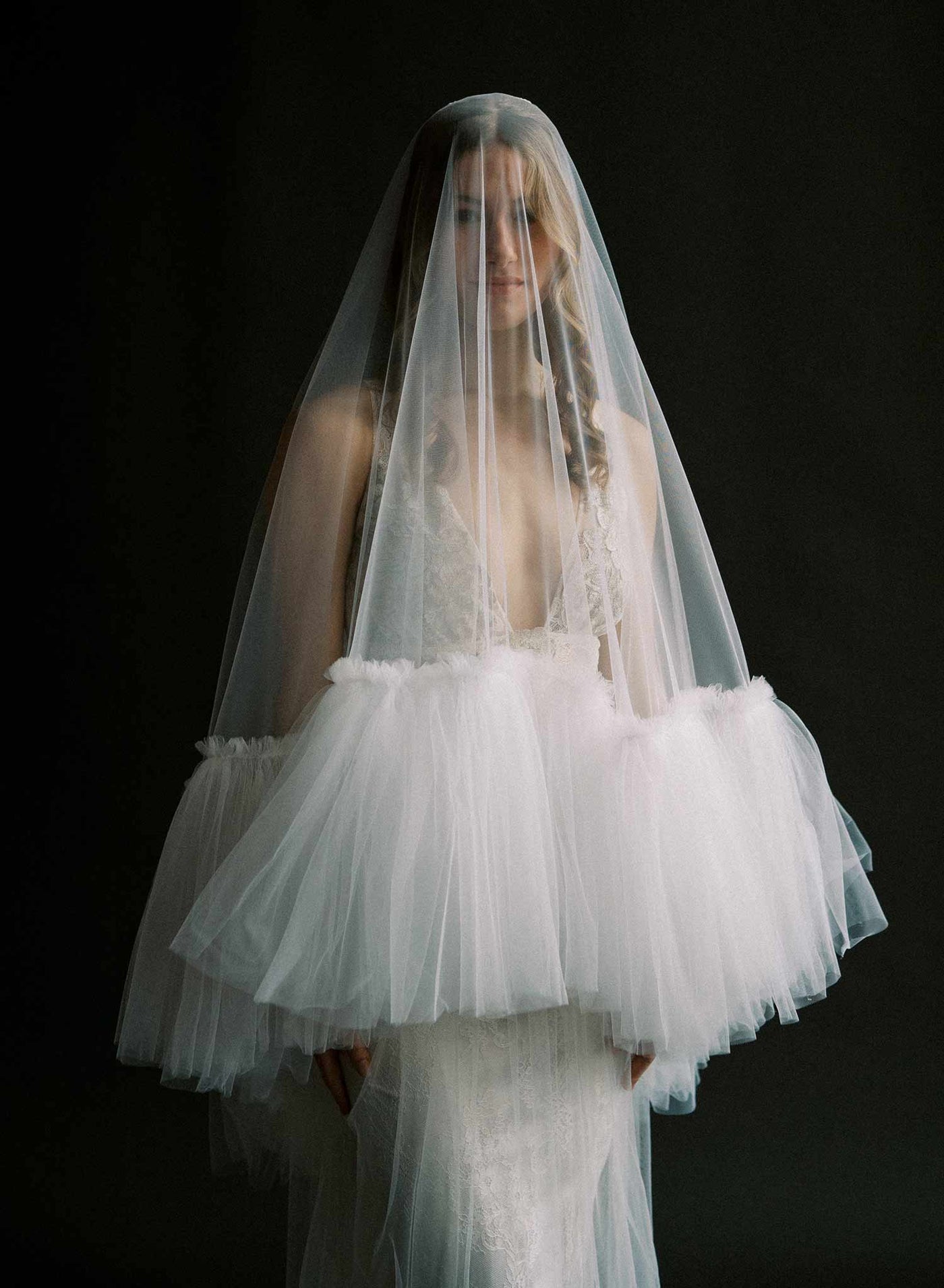 Voluminous fringe edge veil - Style #2521