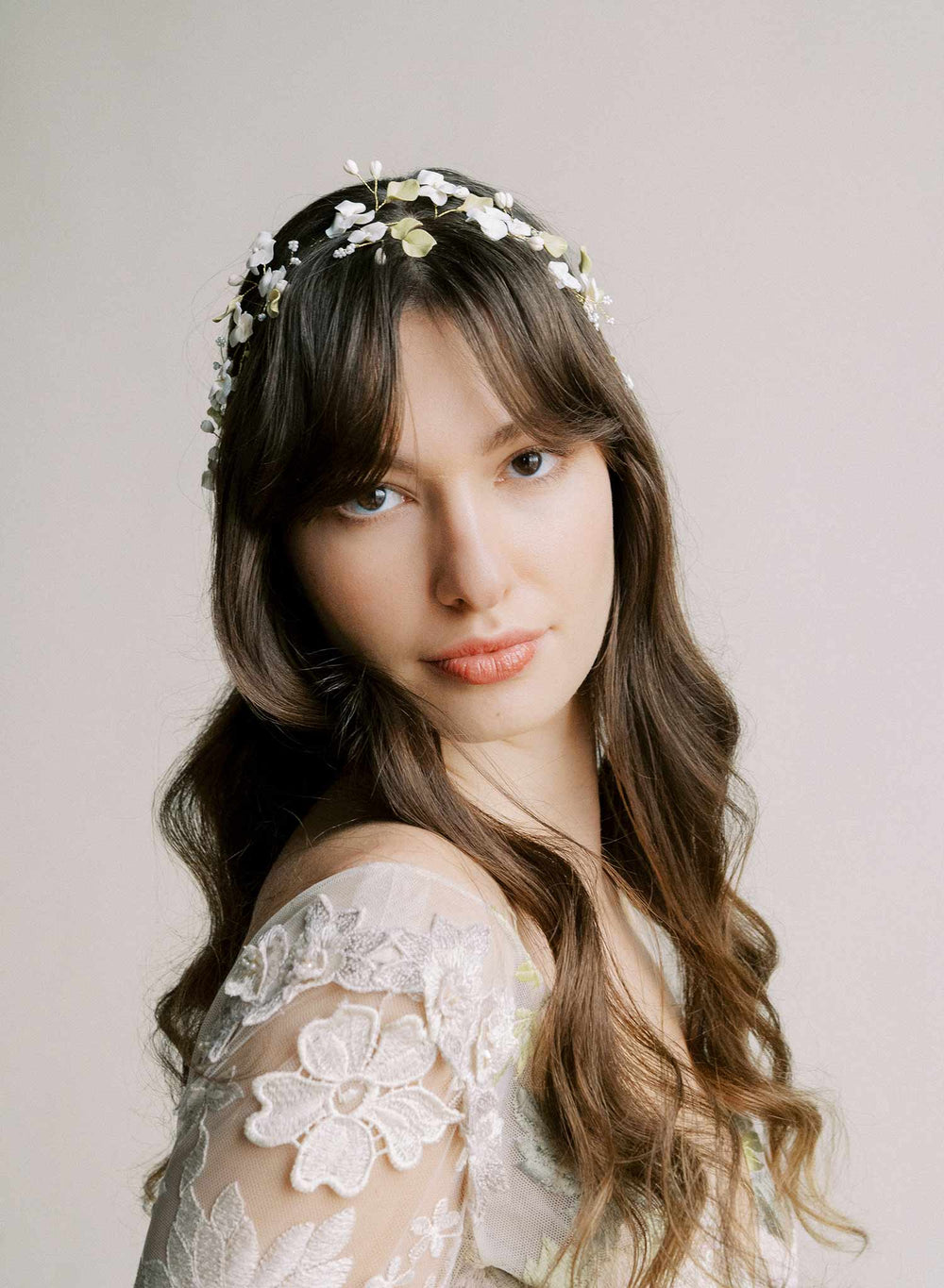 Wispy peony bridal hair vine - Style #2562