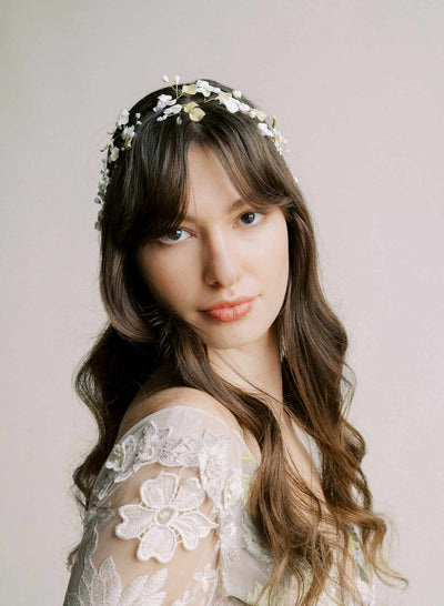 Wispy peony bridal hair vine - Style #2562