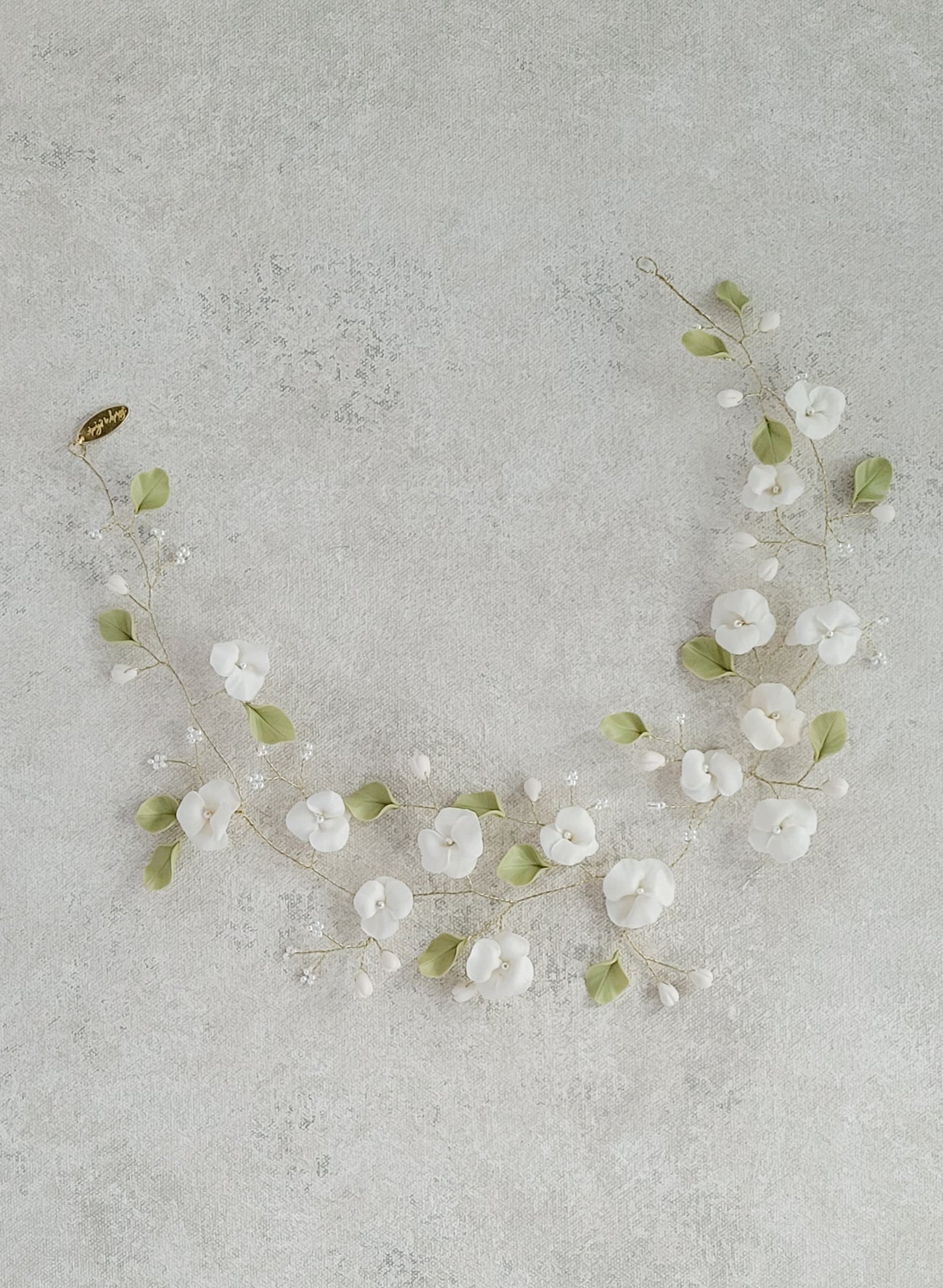 Wispy peony bridal hair vine - Style #2562