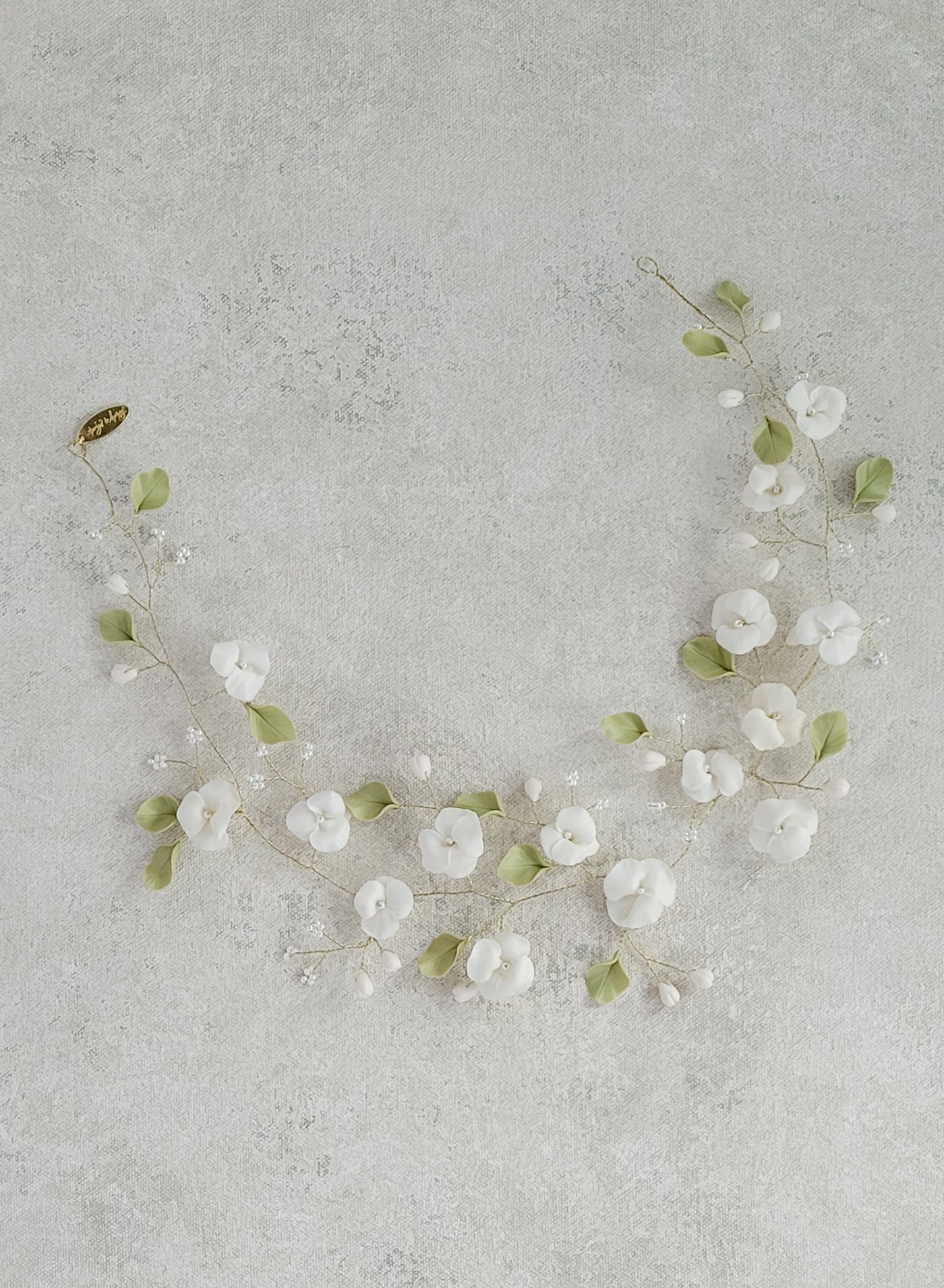 Wispy peony bridal hair vine - Style #2562