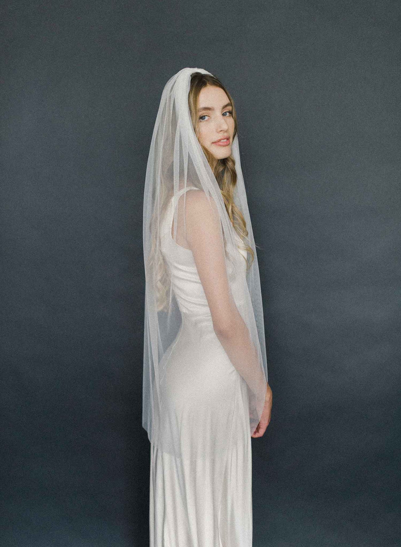 Sheer tulle bridal wedding veil - Gossamer tulle fantasy veil - Style #2003