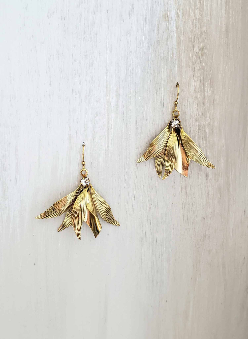 grecian inspired bridal gold earrings