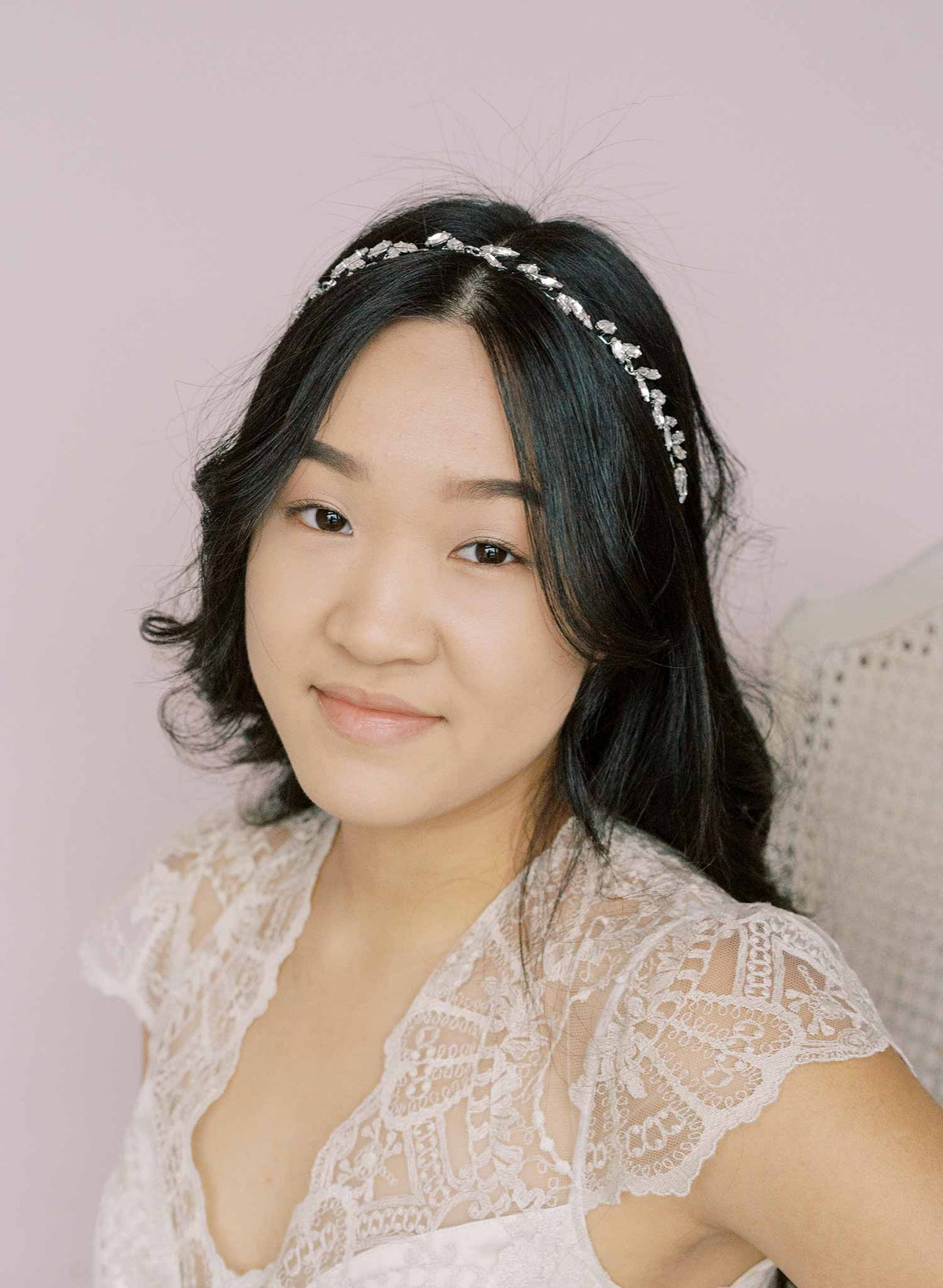 Bridal crystal headpiece - Modern bridal crystal circlet - Style #2144