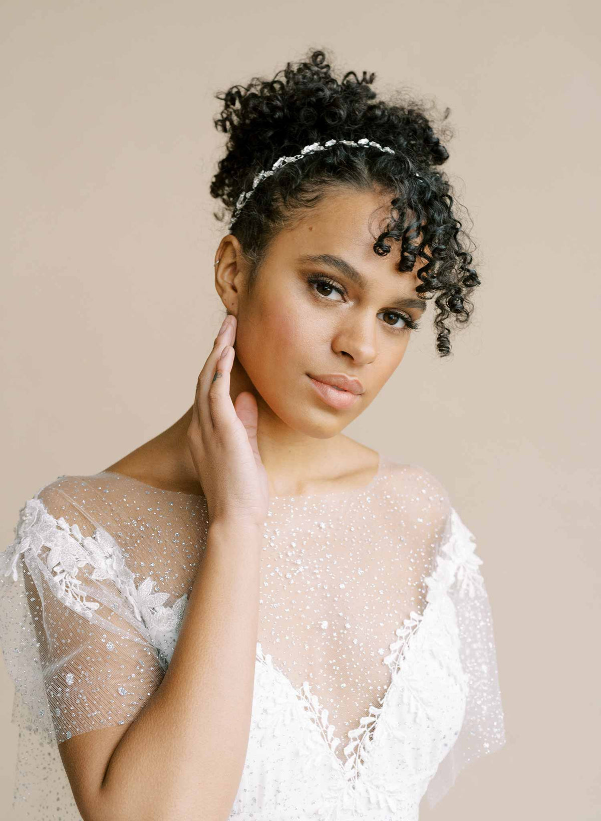 Bridal crystal headpiece - Modern bridal crystal circlet - Style #2144