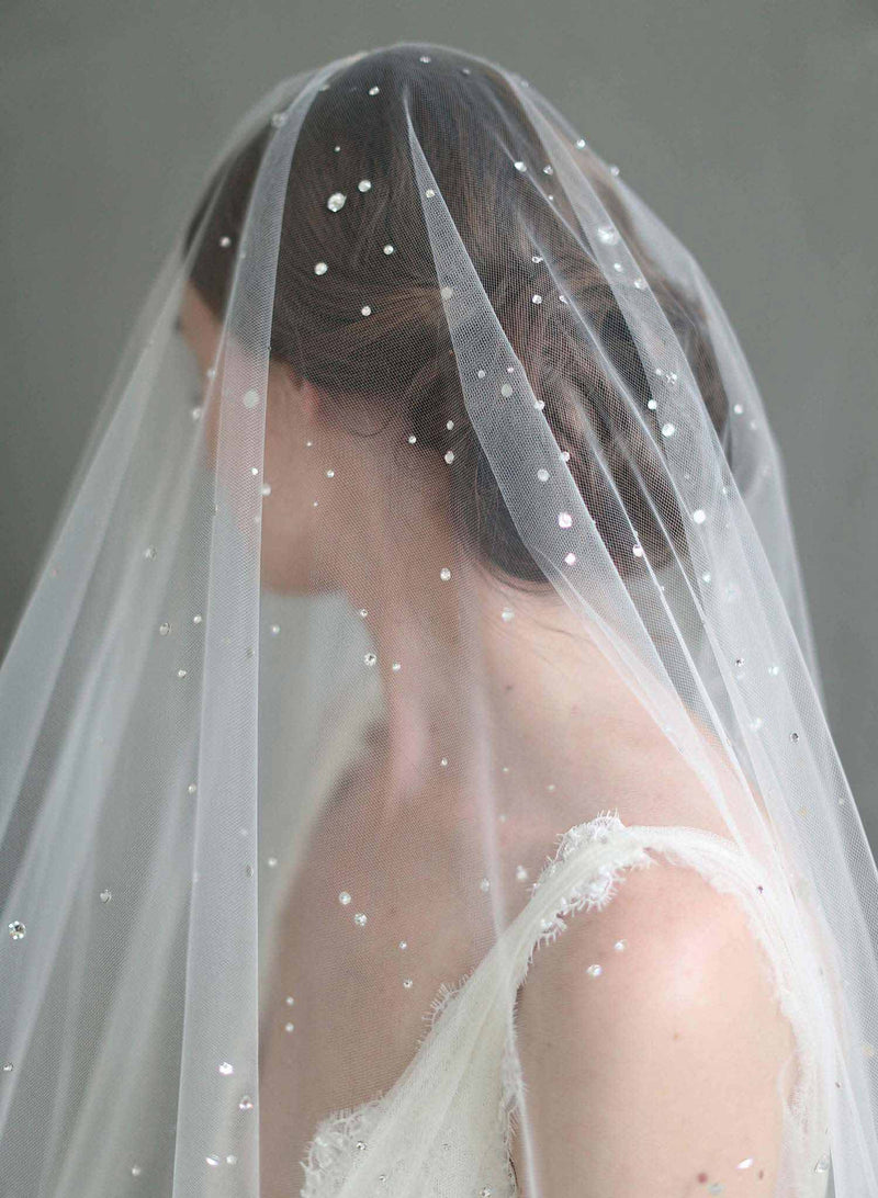 Crystal bridal veil - Shimmering starry crystal veil - Style #712