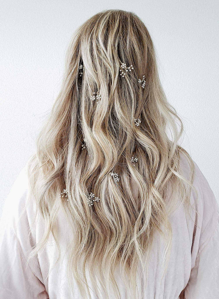 Hair pins - Bridal hair pins, handmade hairpin sets, crystals, pearls ...