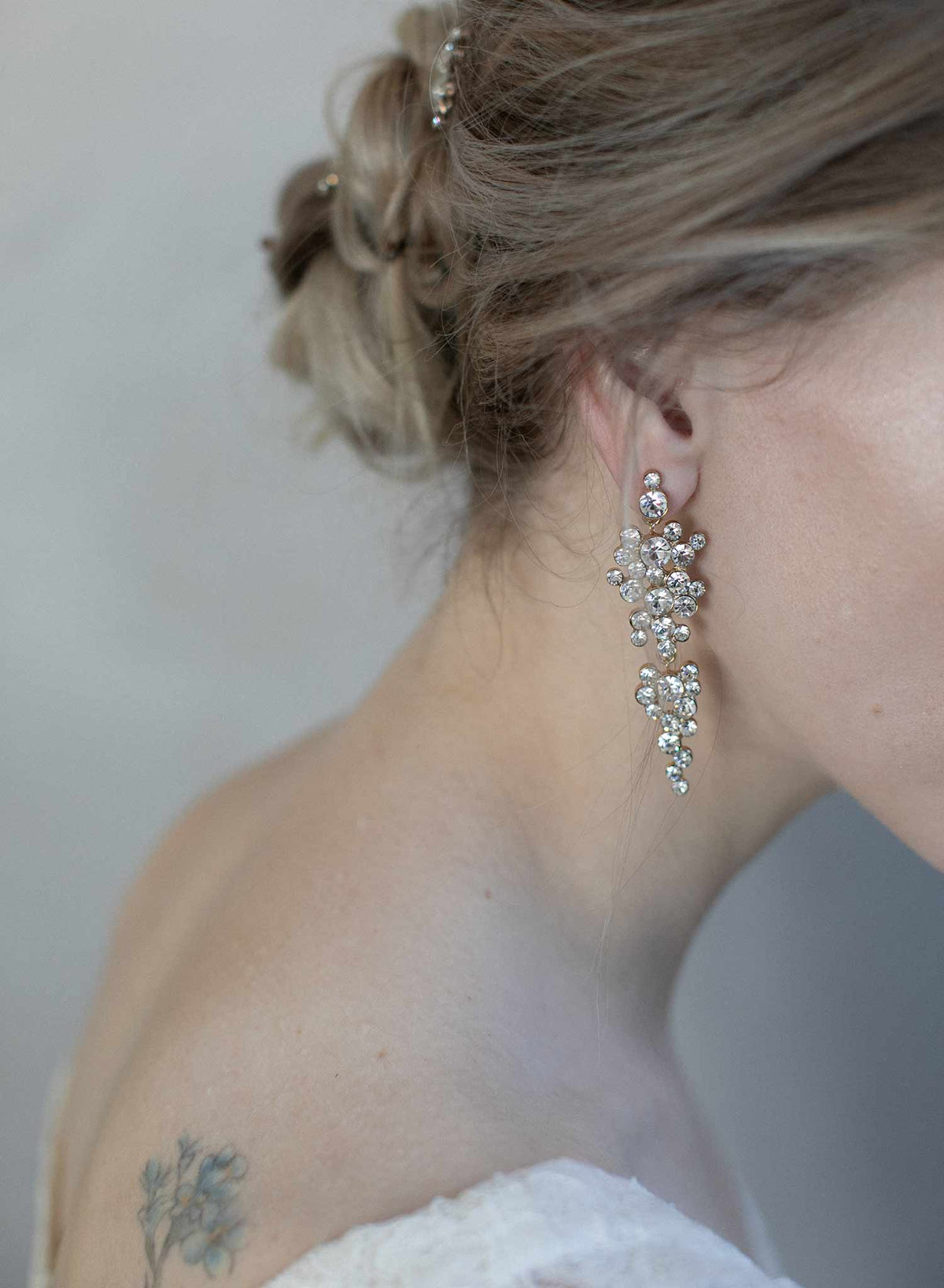 Bubble crystal bridal earrings - Champagne bubbles drop earrings - Style #976